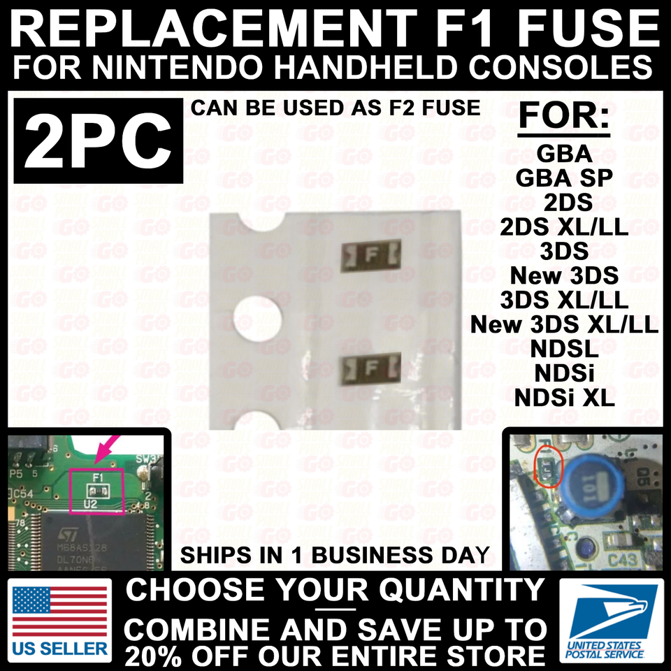 F1 F2 Fuses For Nintendo | For Nintendo DS | Black | Internal ...