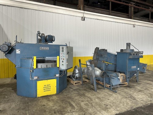 48" TABLE VIKING MODEL #4812CT CONTINUOUS SHOT BLAST PARTS CLEANING ...