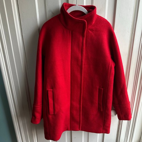 J Crew City Factory Coat Wool Blend Red | eBay