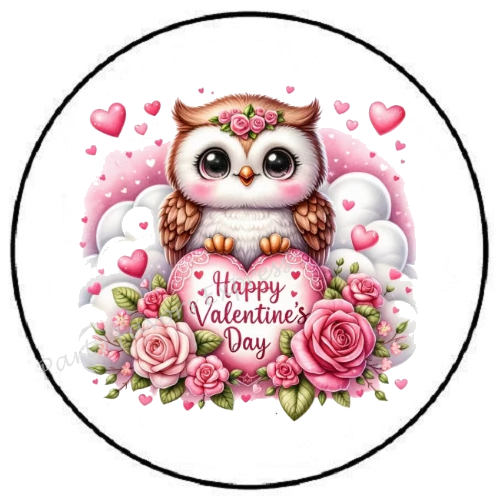 HAPPY VALENTINES DAY OWL ENVELOPE SEALS LABELS STICKERS PARTY FAVORS | eBay