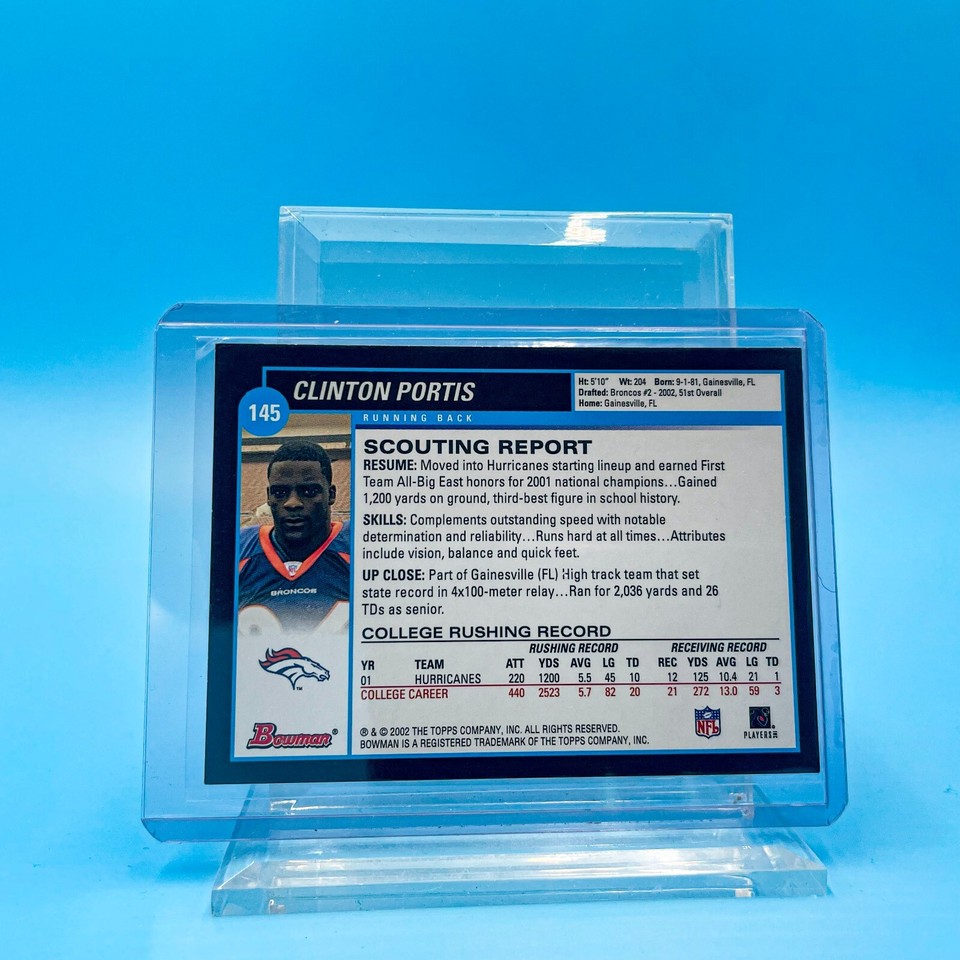 Clinton Portis Rookie - 2002 Bowman - Denver Broncos c2 | eBay