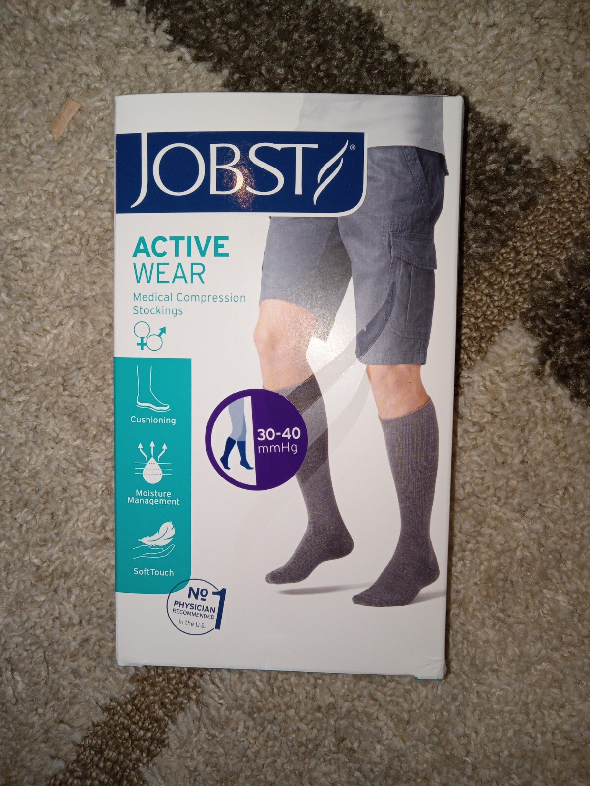 JOBST Activewear 20-30 mmHg Unisex Knee High Closed Toe White XL for ...
