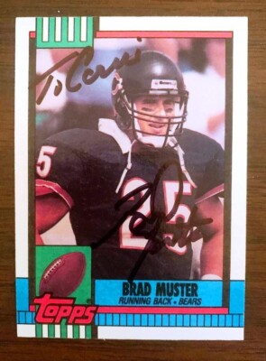 BRAD MUSTER Chicago Bears - Stanford 1990 Topps SIGNED / AUTOGRAPH ...