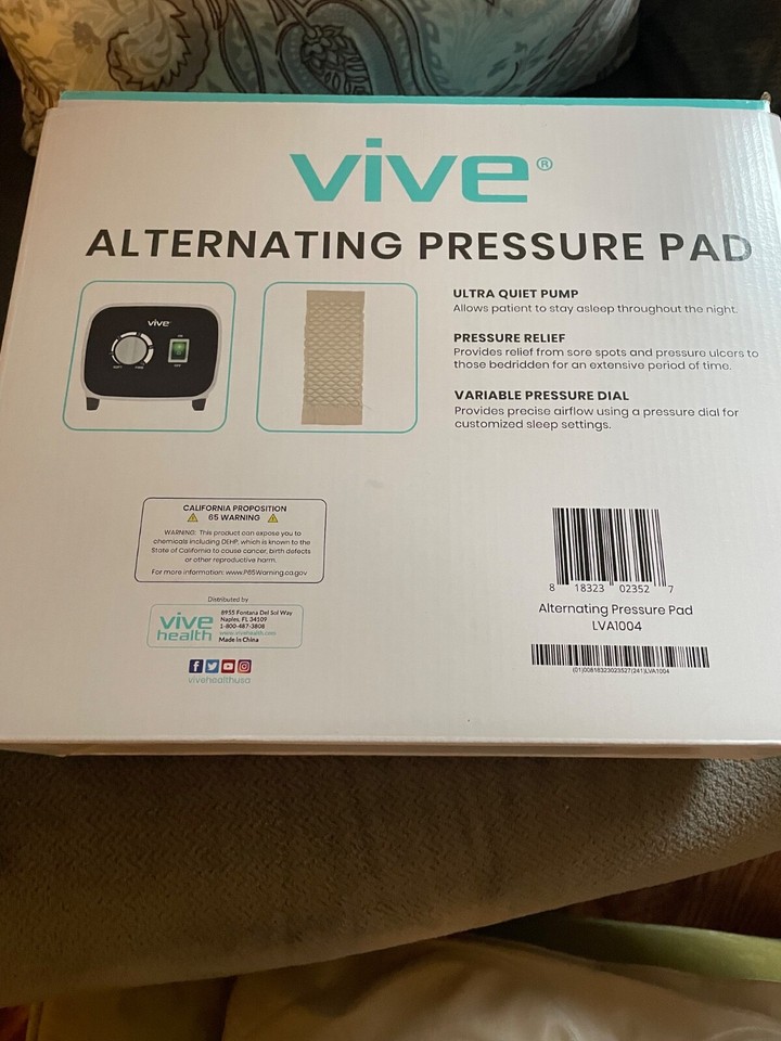 Vive Alternating Pressure Pad Mattress Pad and Electric Pump System-New ...