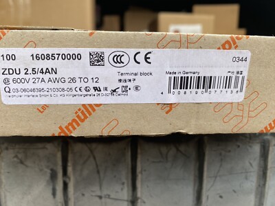 Weidmuller ZDU 2.5/4AN Terminal Blocks | eBay