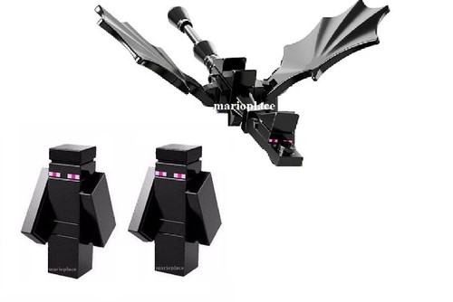 LEGO Minecraft 2 Enderman & 1 Ender Dragon Minifigures from 21107 The ...