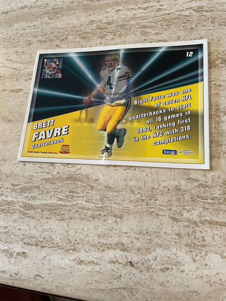 1994 Pacific Triple Folder Football #12 Brett Favre - Green Bay Packers ...