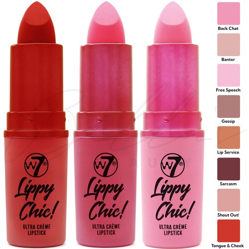 W7 Lippy Chic! Long Lasting Lightweight Ultra Creme Lipstick 3.5g ...