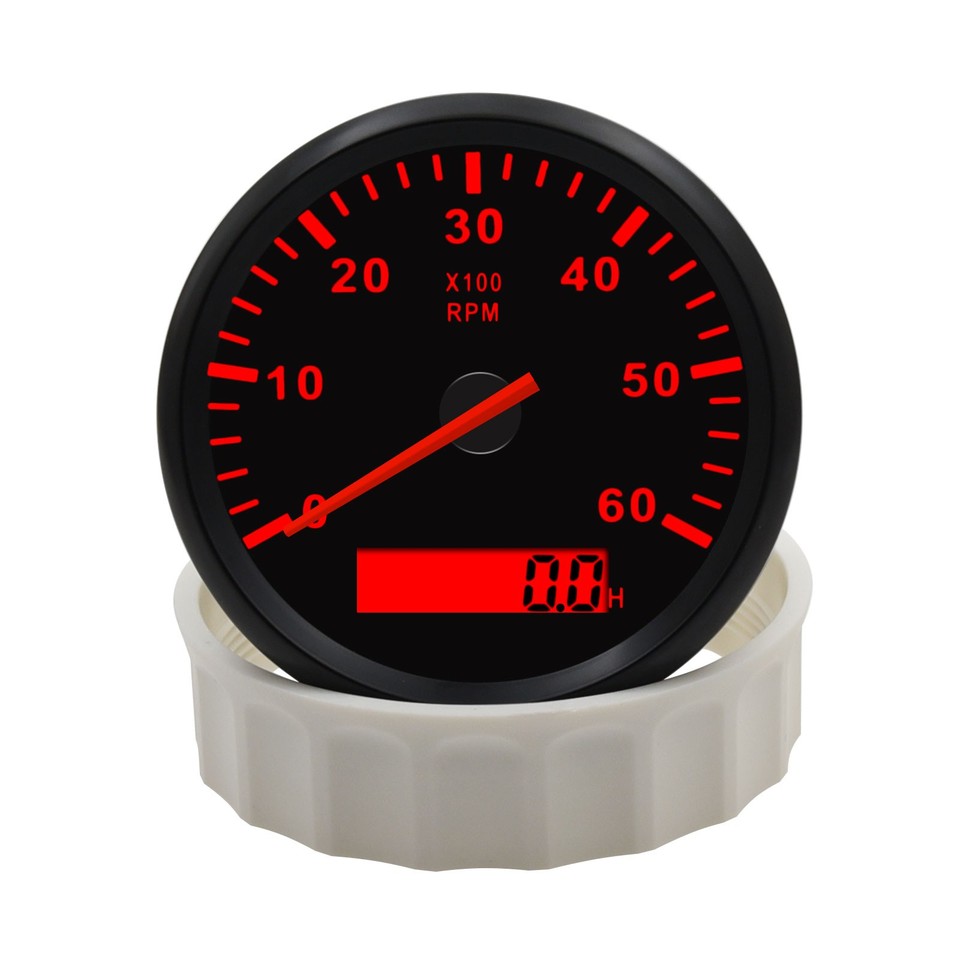 85mm Marine RPM Tachometer Gauge LCD Tacho Hour Meter for Boat 0 ...
