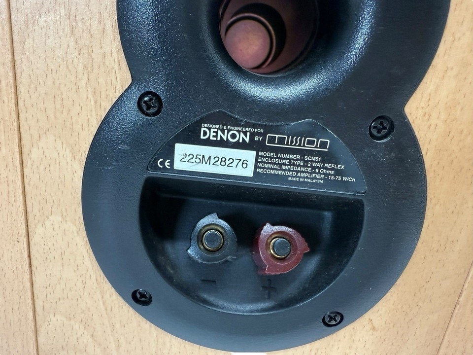 Pair of Denon Mission Bookshelf Compact Speakers SCM51 - 2 Way | eBay UK