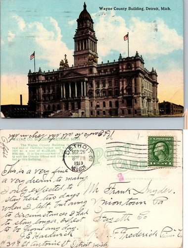 Wayne County Building Detroit MI Postcard | eBay