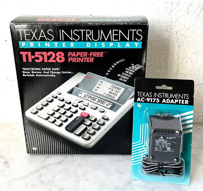 Texas Instruments Desktop Calculator Paper-Free TI-5128 + AC Adapter ...