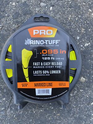 Rino-Tuff Pro Universal Fit .095 yellow Trimmer Line 125ft spool length ...