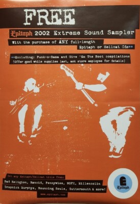 Epitaph Records 2002 Extreme Sound Sampler Promo Poster New Old Stock ...