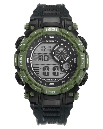 Armitron Sport Men's Watch Quartz Waterproof 100M Digital Green Black ...