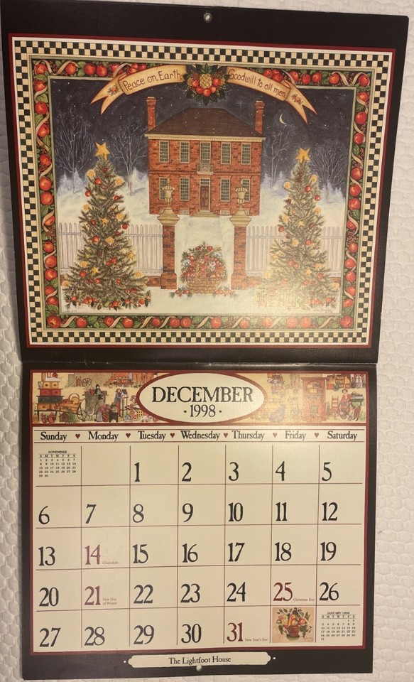 LANG WALL CALENDAR 1998 Use for 2026 Country Sampler Ellen Stouffer | eBay
