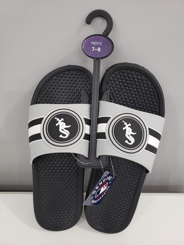 NEW MLB Chicago White Sox Slides Sandals Men’s Size 7/8 Gray Black Gift ...