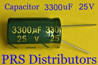 CAPACITOR 3300uF 25V Radial Electrolytic Capacitor 3300mF 3300 uF USA ...