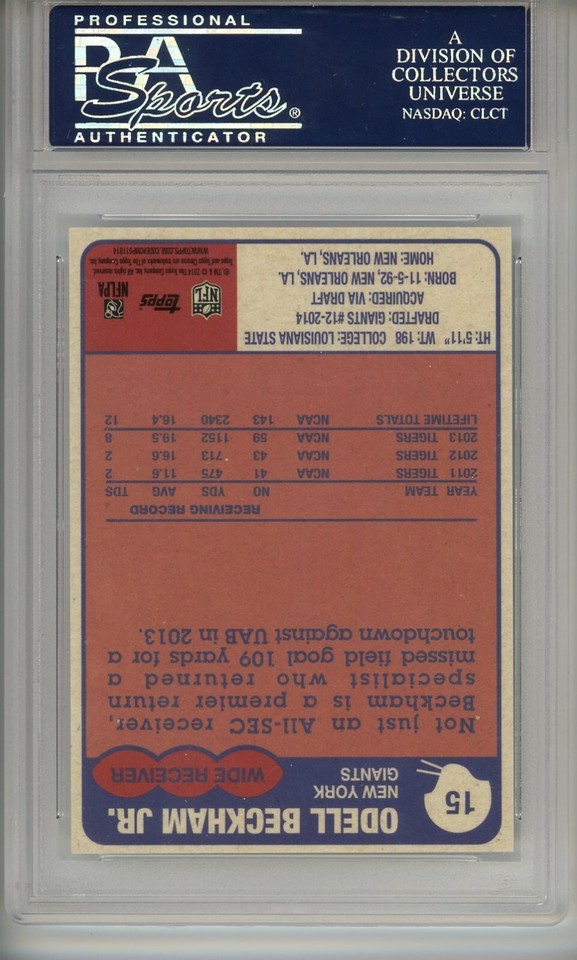 2014 Topps Chrome 15 Odell Beckham Jr. RC Rookie 1985 Refractor # 72/99 ...