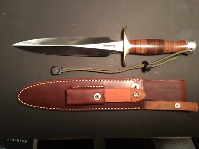 BEAUTIFUL VINTAGE RANDALL #2-8" STACKED LEATHER KNIFE NEVER USED W ...