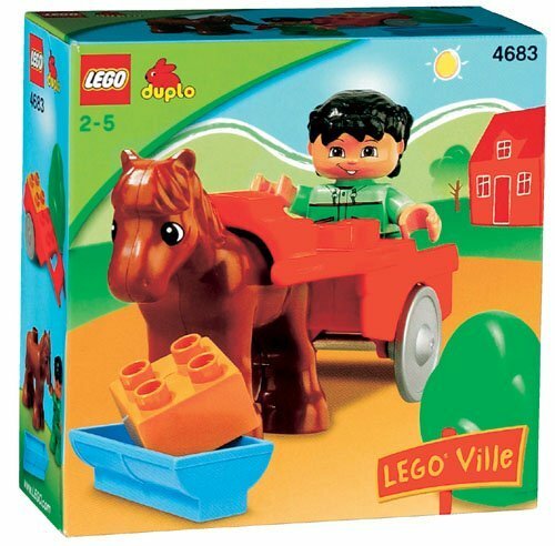 LEGO DUPLO 4683 Ponykutsche Kind Sulky Pferd Reiter Pony Cart Set ...