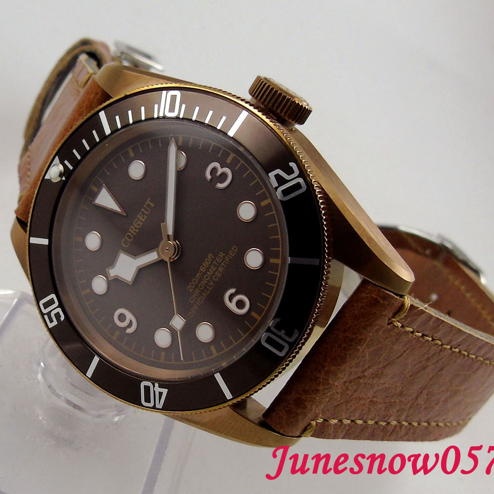 CORGEUT 41MM Automatic Men's Wristwatch Sapphire Glass Bronzed Coated ...