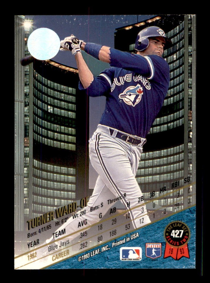 1993 Baseball 1993 Leaf Turner Ward Toronto Blue Jays #427 1 | eBay