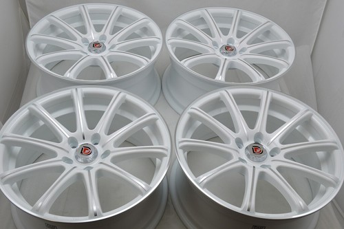 Set of 4 New 18x8 DDR Elite White/Machined 18" Rims Wheels 5x114.3 38mm ...