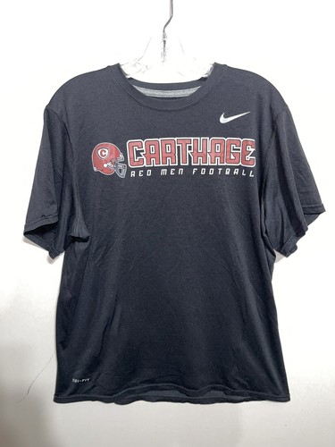 Nike Mens Carthage Red Men Football Dri-Fit Black Graphic T-Shirt Large ...
