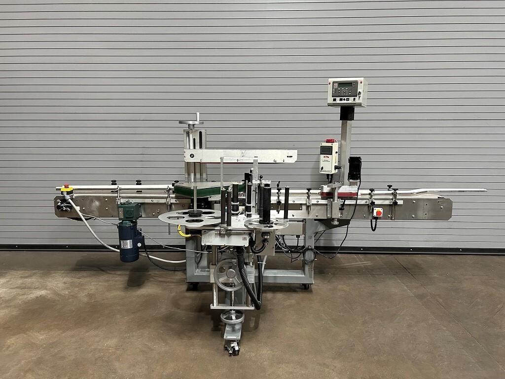 Quadrel Q60 Pressure Sensitive Wrap Around Bottle Labeler with Norwood ...