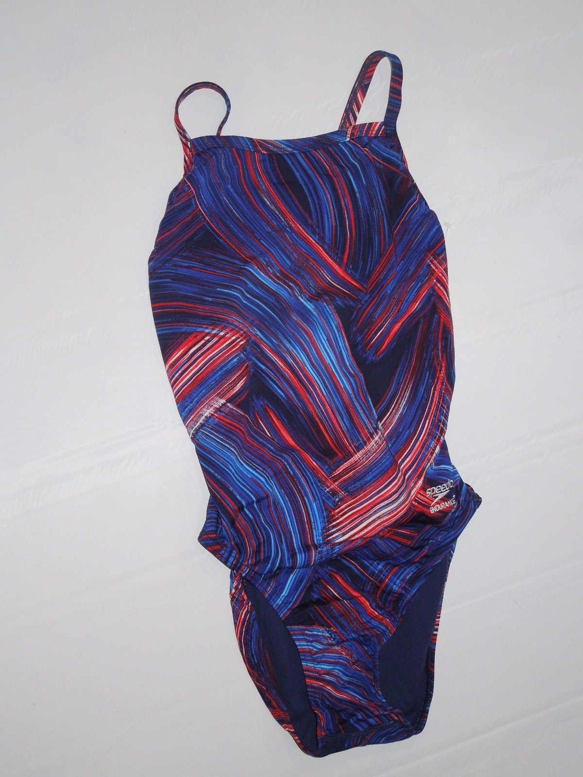 Speedo Endurance Turbo Stroke One Piece Blue print competition Swimsuit ...