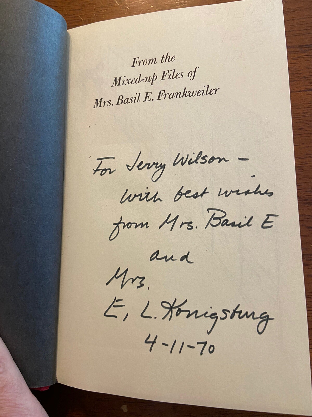 SIGNED From the Mixed-up Files By E. L. Konigsburg 1st Edition 1970 ...