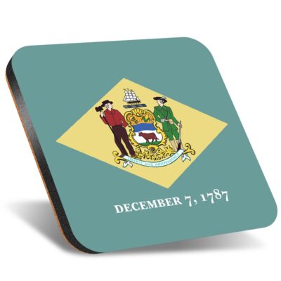 1x Square Coaster 12cm Delaware Flag Vector Emblem #60745 | eBay UK