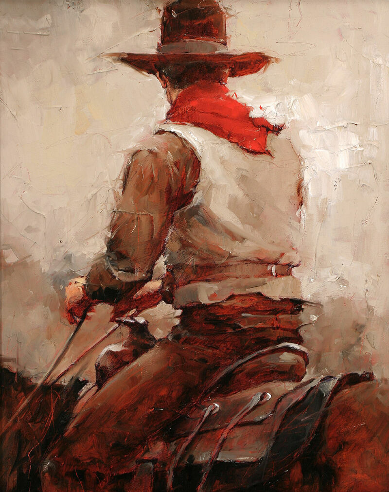 Cowboy Oil Painting