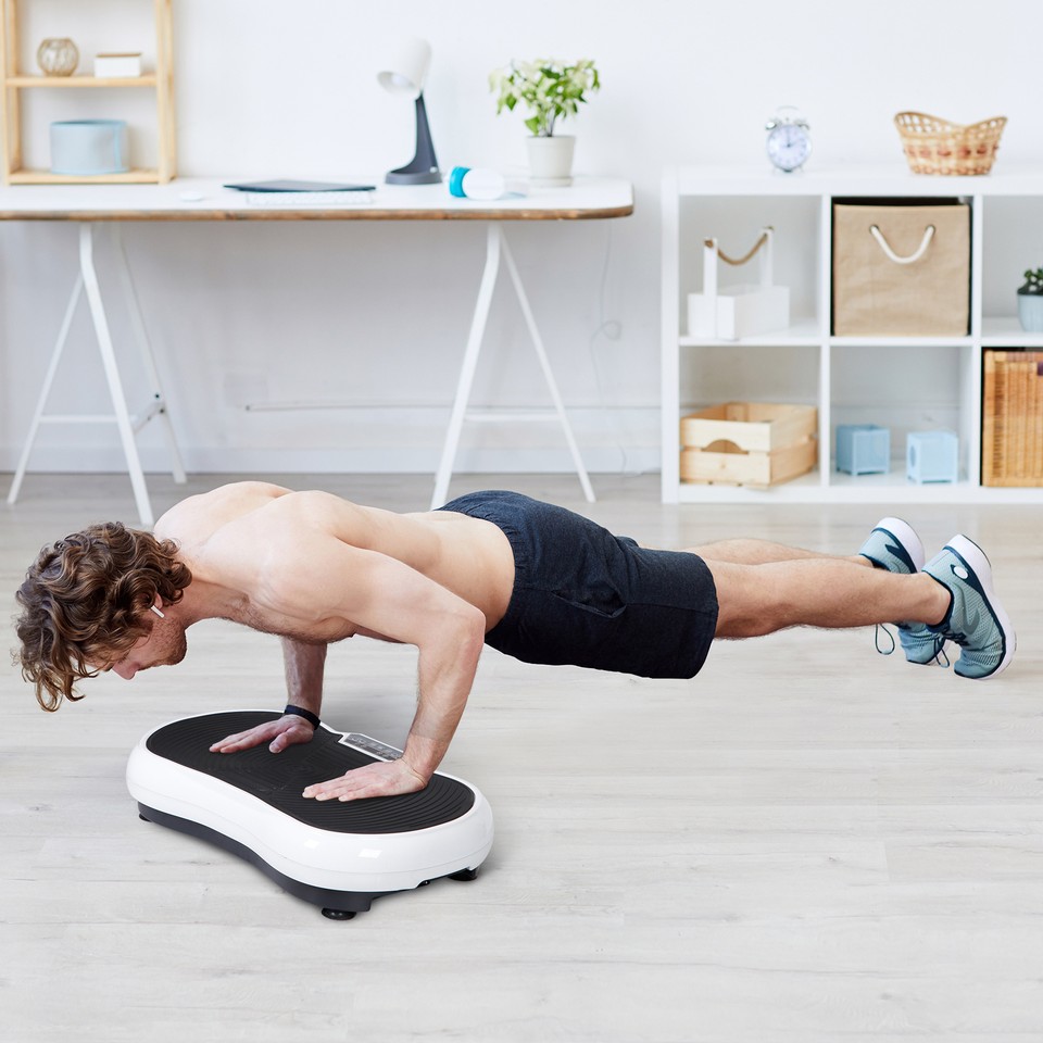 Full Body Massage Vibration Platform Machine Fitness Gym W/Bluetooth 3 ...