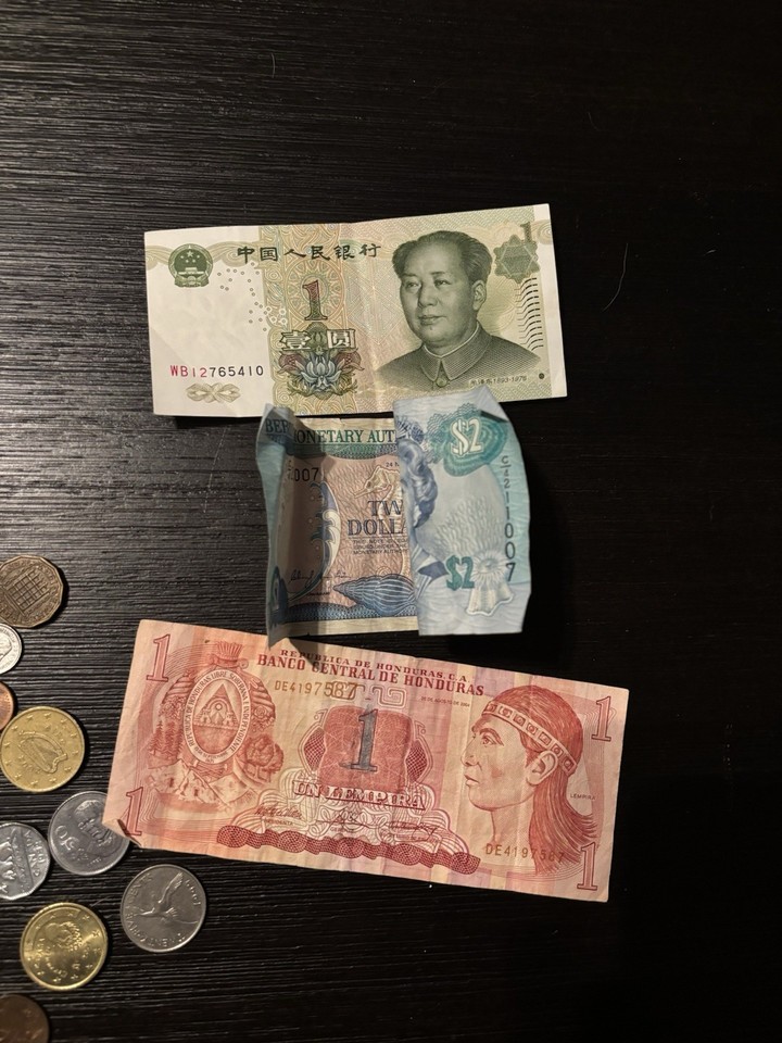 Mixed Foreign Currency Lot Bundle / Coins & Bills / Euro Shilling Pence ...