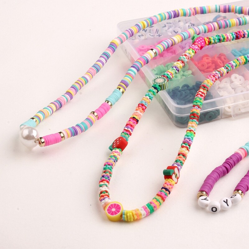 Soft Ceramic Letter Beads Clay Beads Multi Colors Flat Round Space | eBay