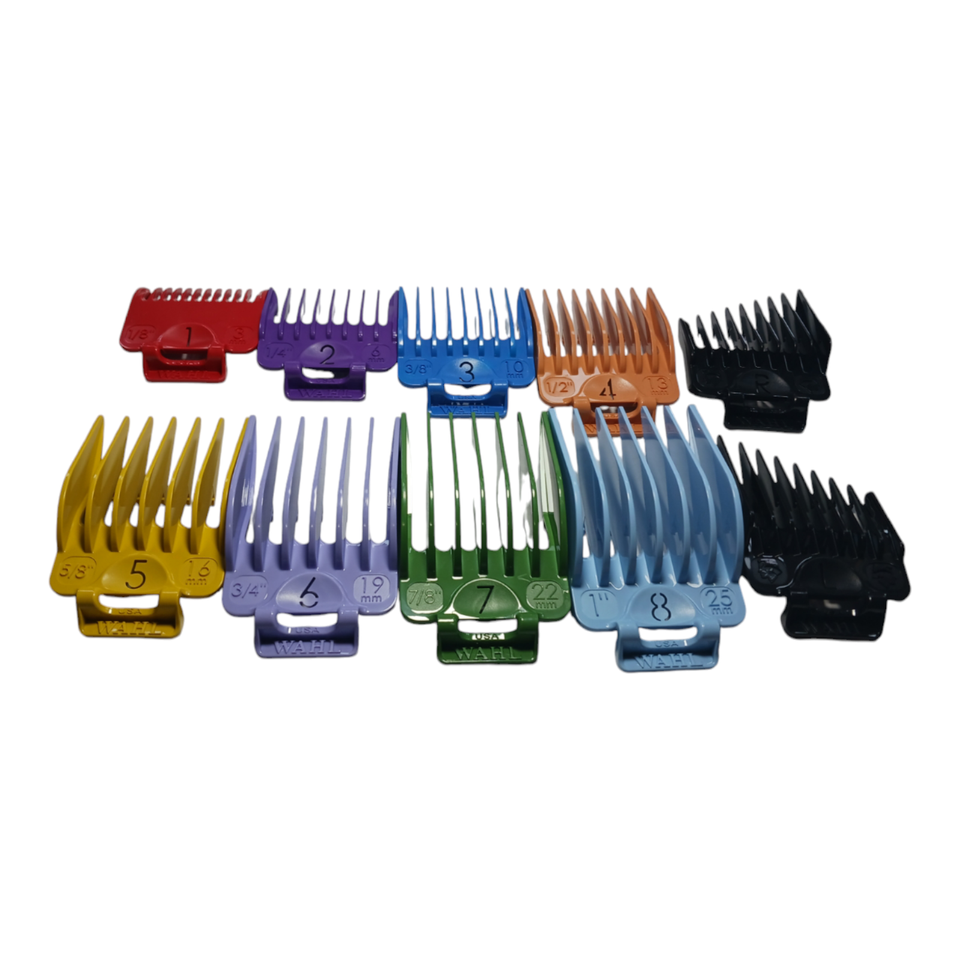 OEM Wahl Color Pro Clipper Guard Set #1-#8 1/8th-1 inch With L/R Taper ...