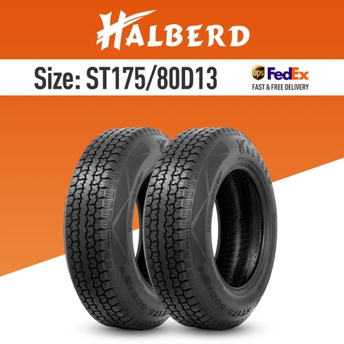 Set of 2 ST175/80D13 Trailer Tires 6Ply Load Range C 175 80 13 Heavy ...