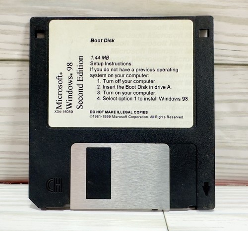 Windows 98 Boot Disk (1.44MB 3.5" Disk) Second Edition - A7 | eBay