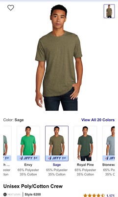 Next Level 6200 Large Sage Poly/Cotton Festival Shirt Sub Ready | eBay