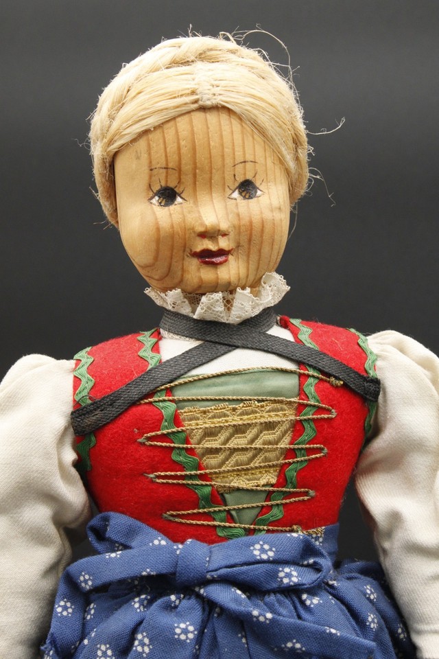 Vintage 14” Austrian Innsbruck Tyrolean Wood Hand Carved Girl Doll ...