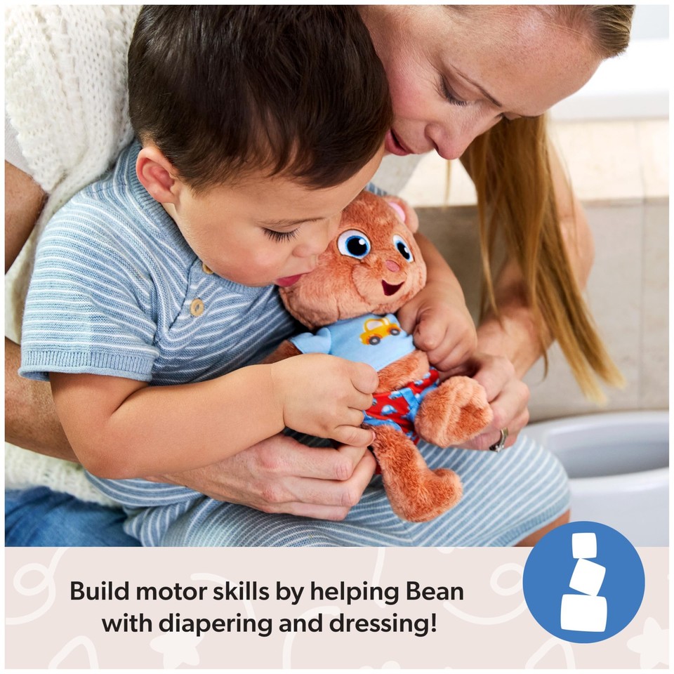 Potty Time with Bean, 11” Plush Teddy Bear with Play Toilet ...