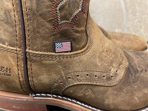 Mens 9 EE Square Toe ICE Roper Work Western Cowboy Boots USA Made ...