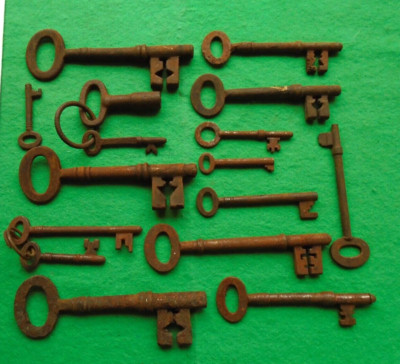 Medieval And Victorian Large Heavy Old Forged Iron Door Keys Bundle Of ...
