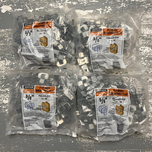 NEW ~200 Simpson Strong-Tie Plywood Sheathing Clips 5/8" ~4 packs of 50 ...