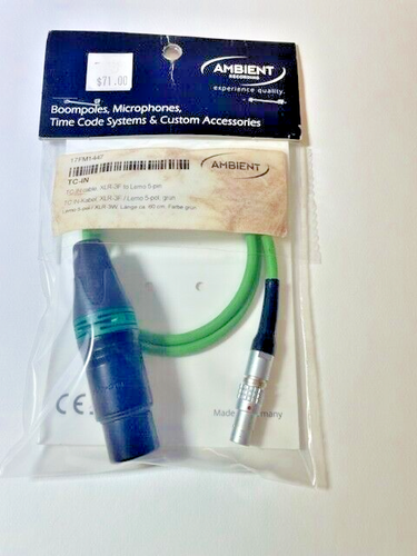 Ambient Recording 5-Pin Lemo Male to 3-Pin XLR Female Timecode Cable ...