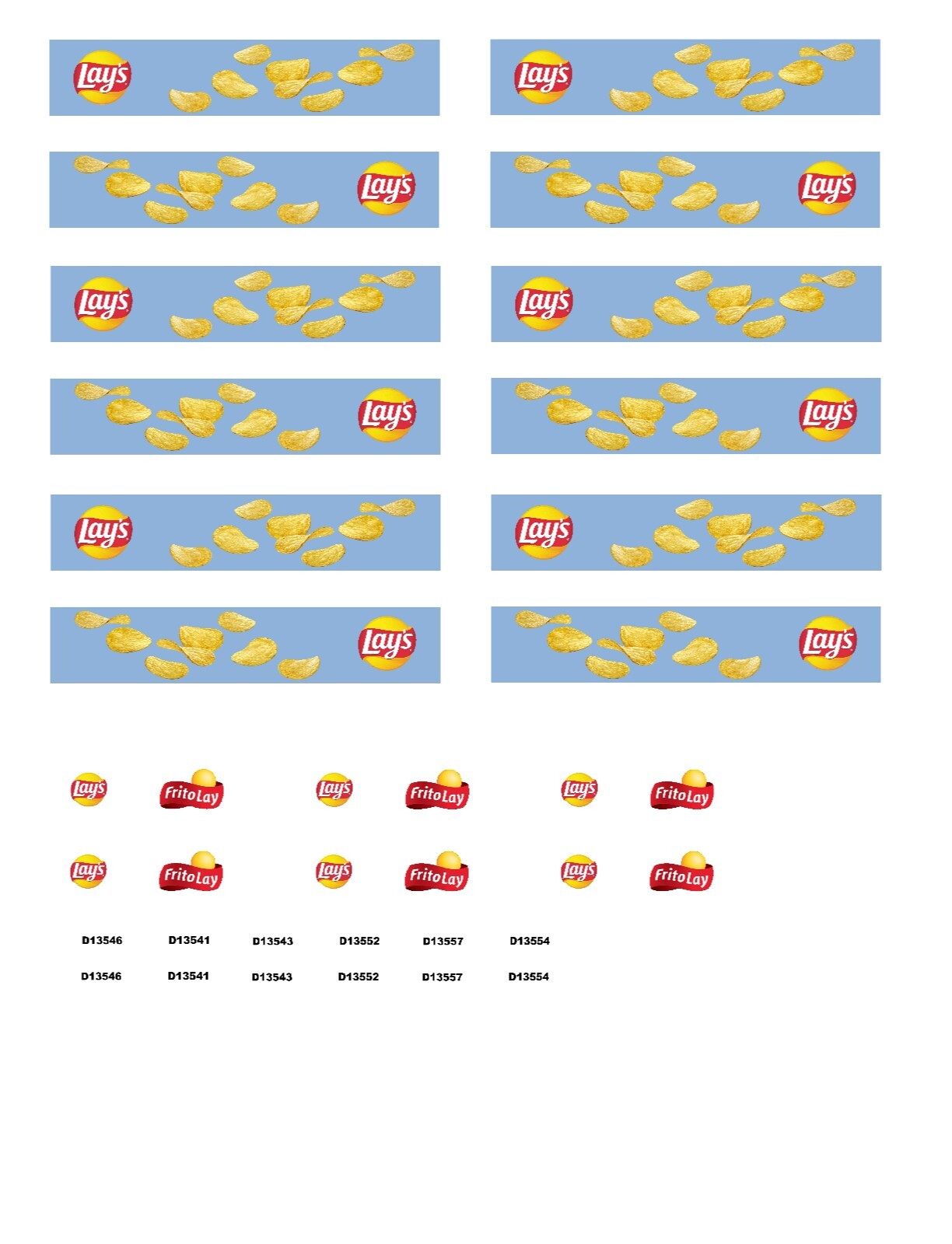 N Scale Truck / Trailer Decals " Lays Potato Chips " ( for 45' Trailers ...