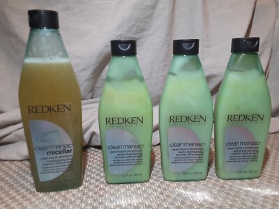 New REDKEN CLEAN MANIAC SHAMPOO 10.1oz & 3 Bottles Of CONDITIONER 8.5oz ...