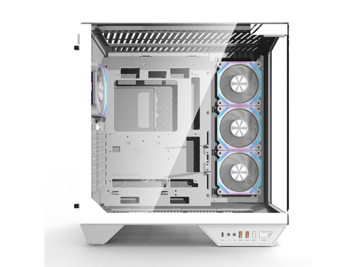 darkFlash DY470 White Steel / Tempered Glass ATX Black chassis ,0.8mm ...